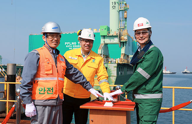삼성重, '축구장 2.5배 크기' 부유식 LNG 생산설비 진수